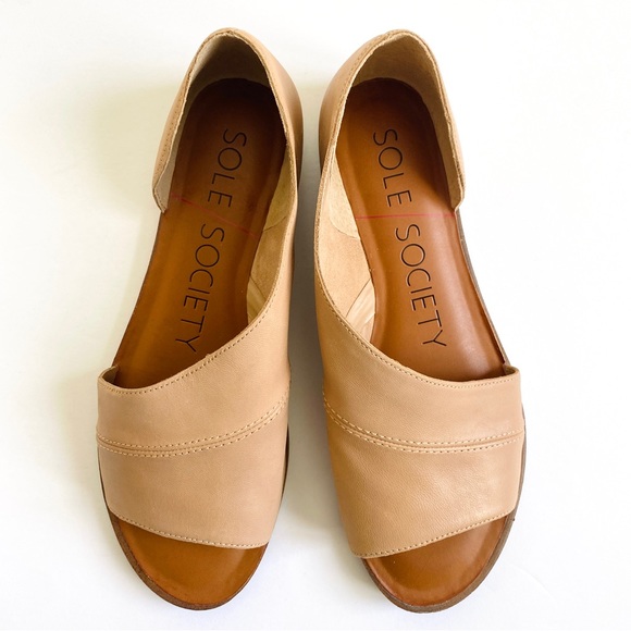 Sole Society | Shoes | Sole Society Colvan Leather Flats In Nude | Poshmark